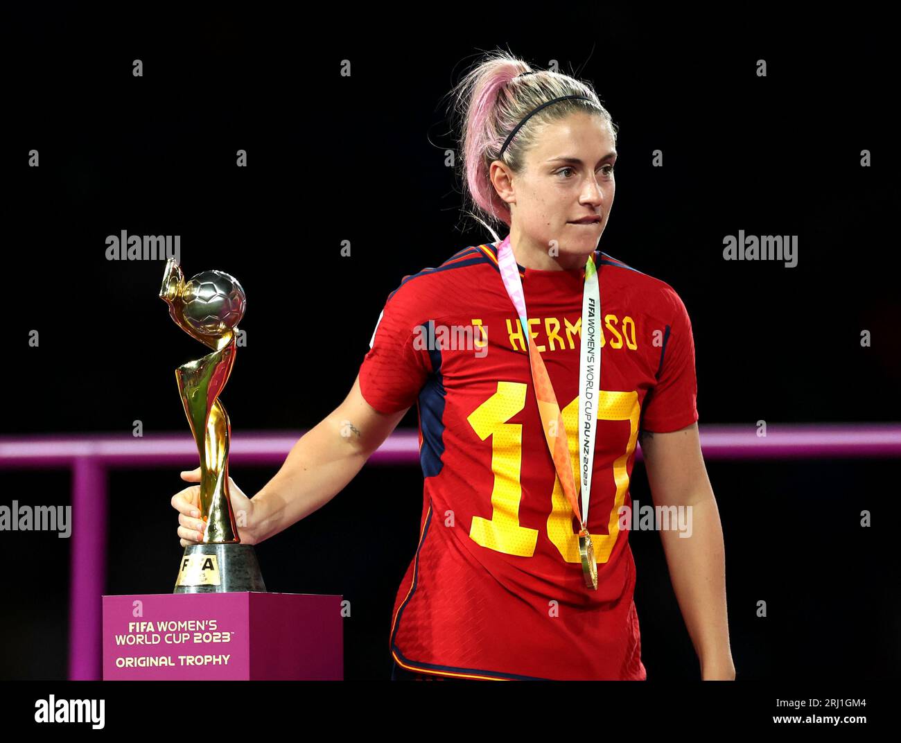 Spain's Alexia Putellas holds the trophy after the FIFA Women's World ...