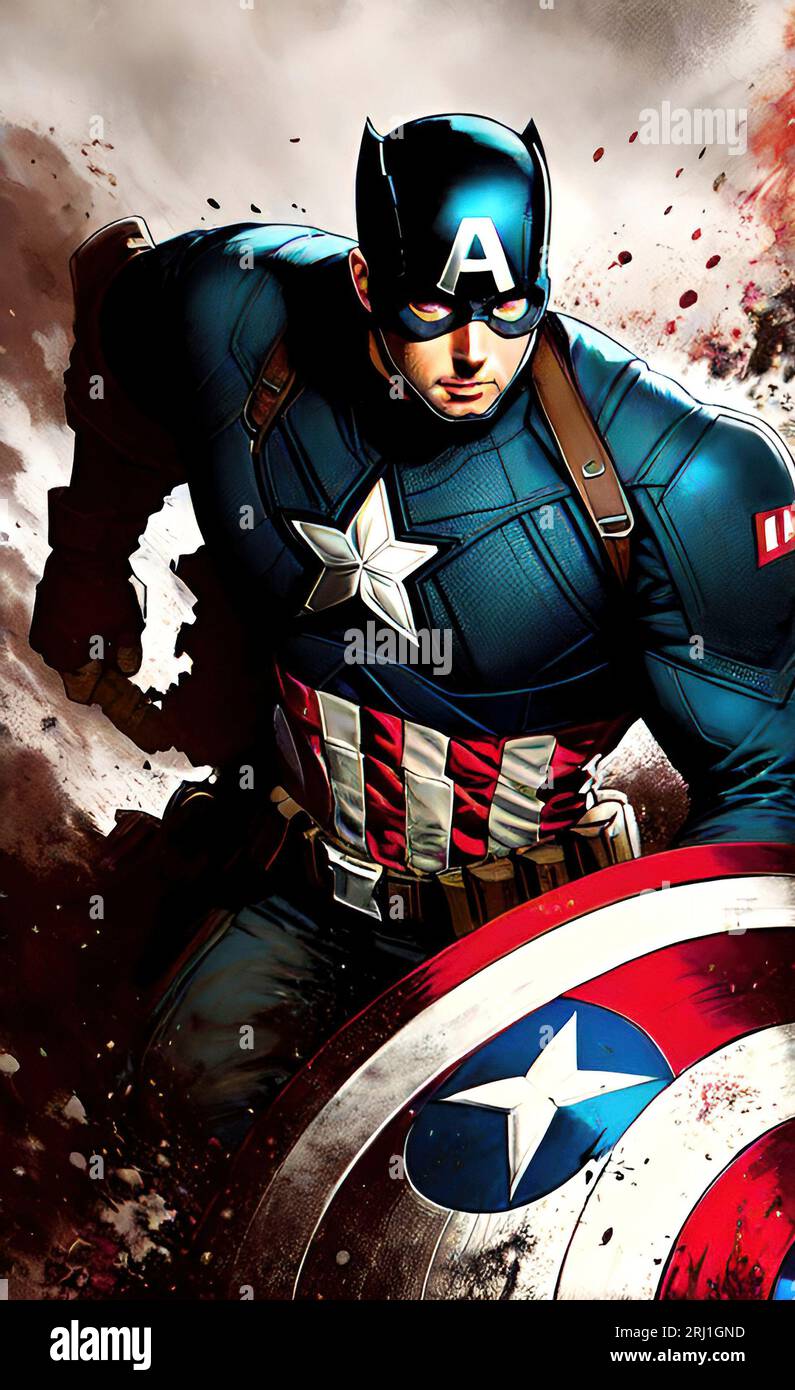 Captain america illustration hi-res stock photography and images - Alamy
