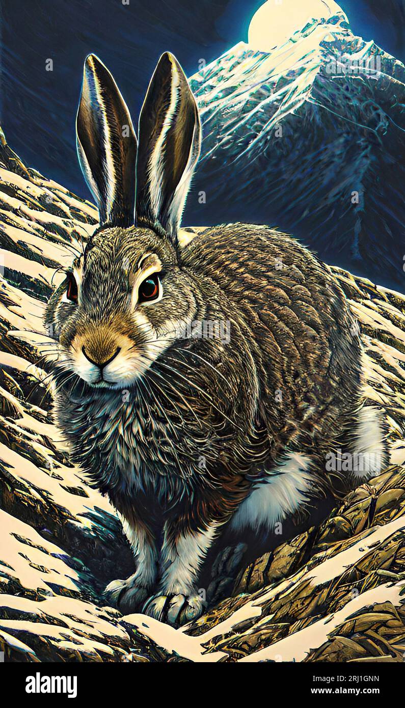 Irish hare illustration hi-res stock photography and images - Alamy