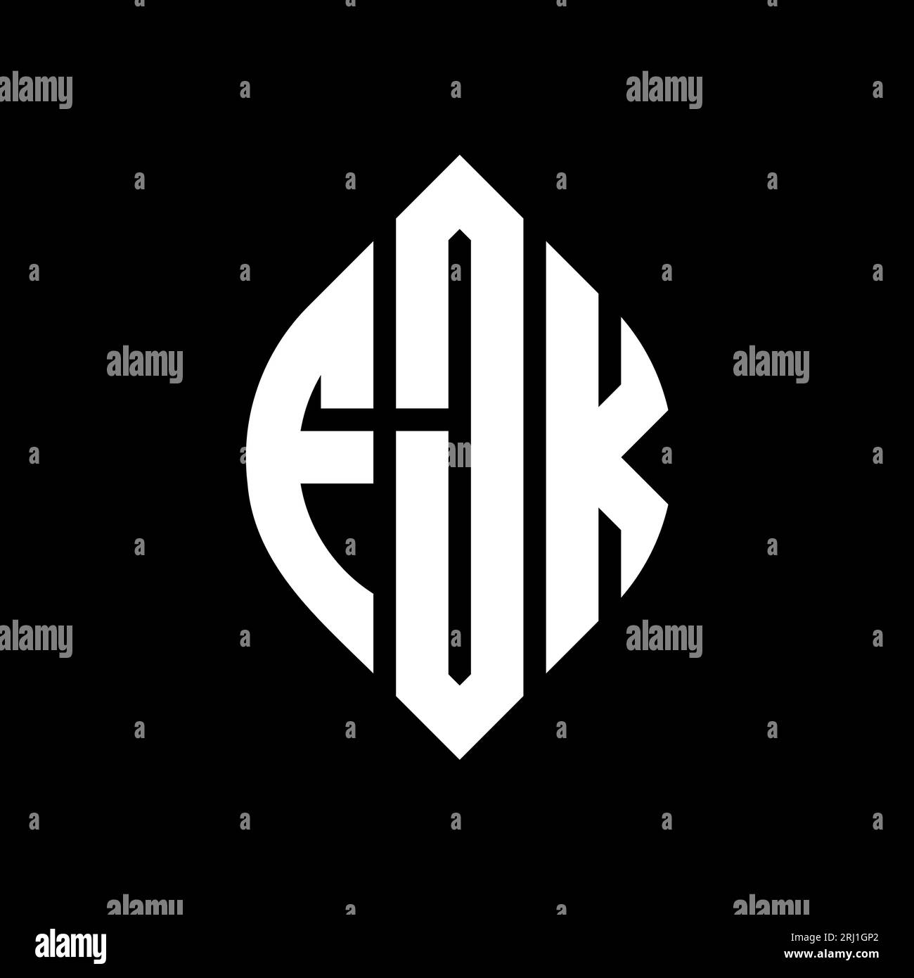 FJK circle letter logo design with circle and ellipse shape. FJK ...