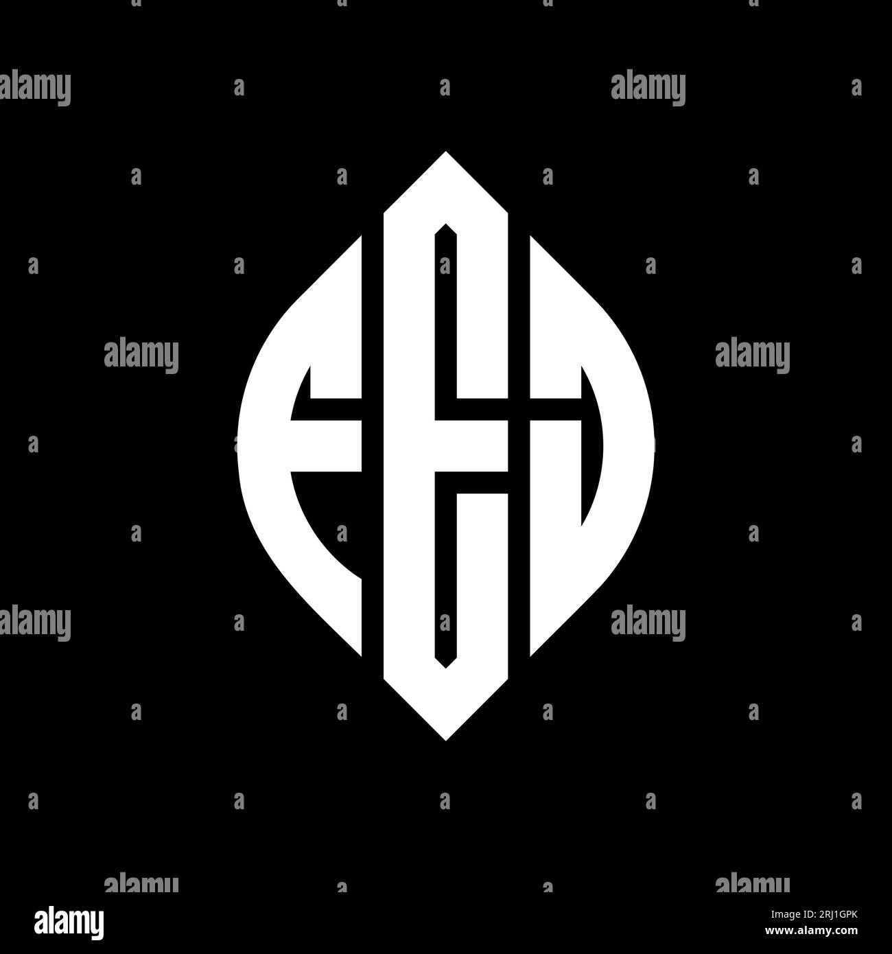 FEJ circle letter logo design with circle and ellipse shape. FEJ ...