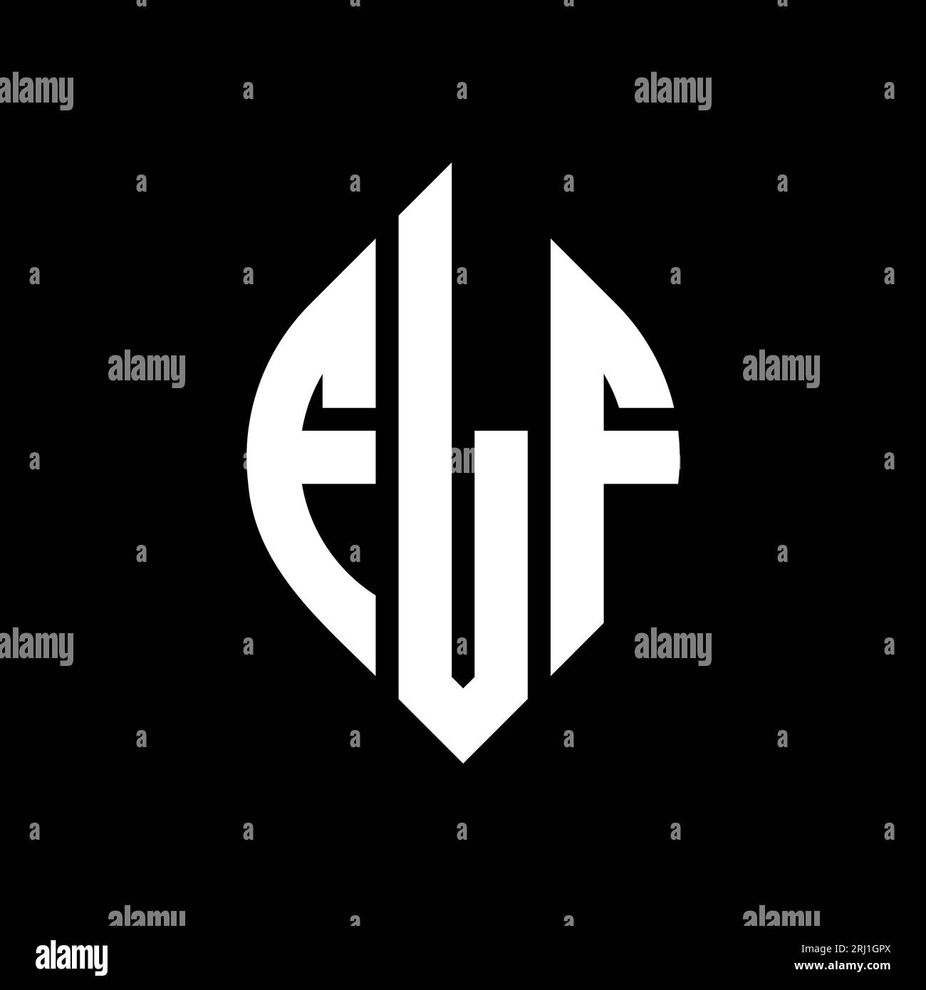 FLF circle letter logo design with circle and ellipse shape. FLF ...