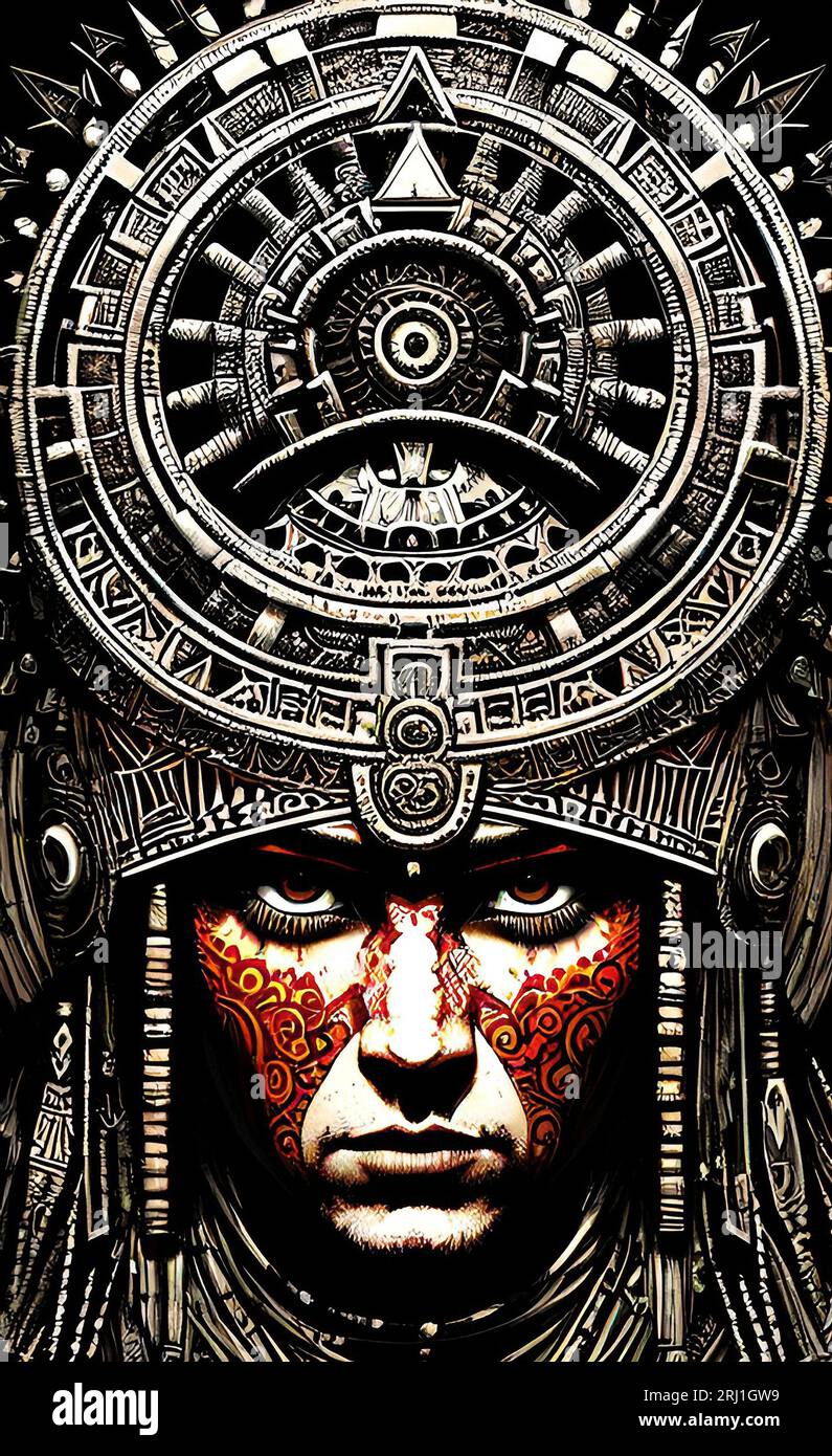 Aztec Shaman Art Stock Photo - Alamy
