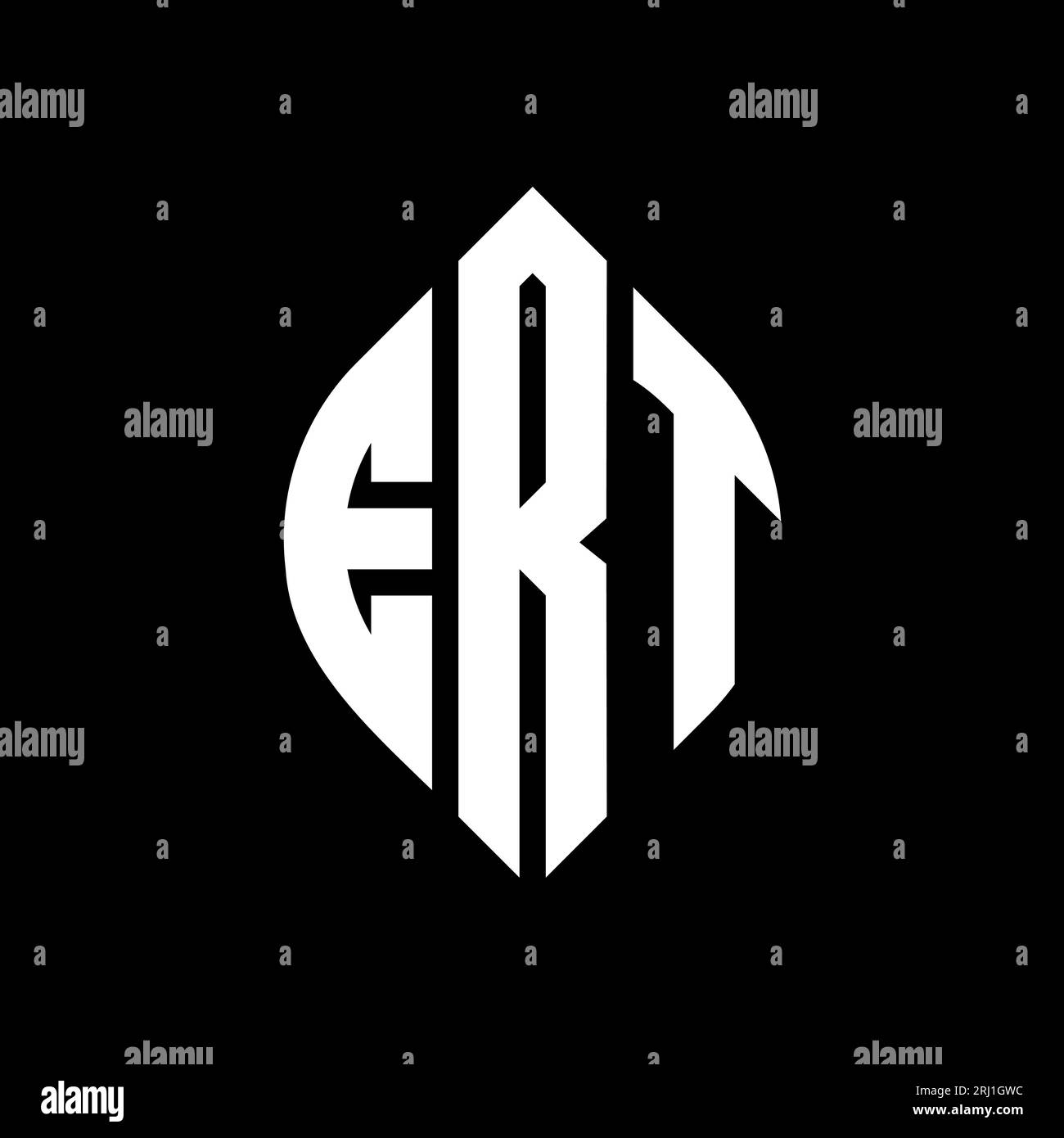 ERT circle letter logo design with circle and ellipse shape. ERT ...