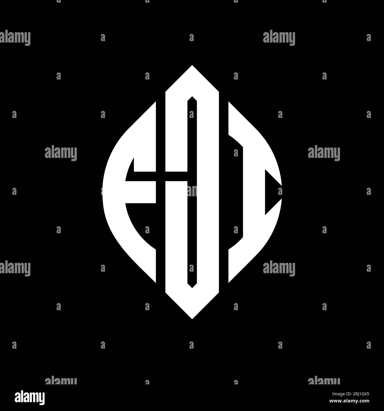 FJI circle letter logo design with circle and ellipse shape. FJI ...