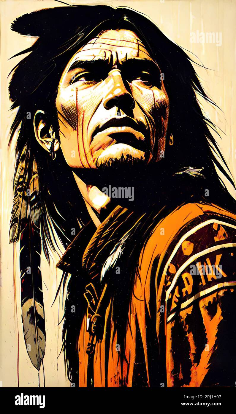 First nations man illustration hi-res stock photography and images - Alamy