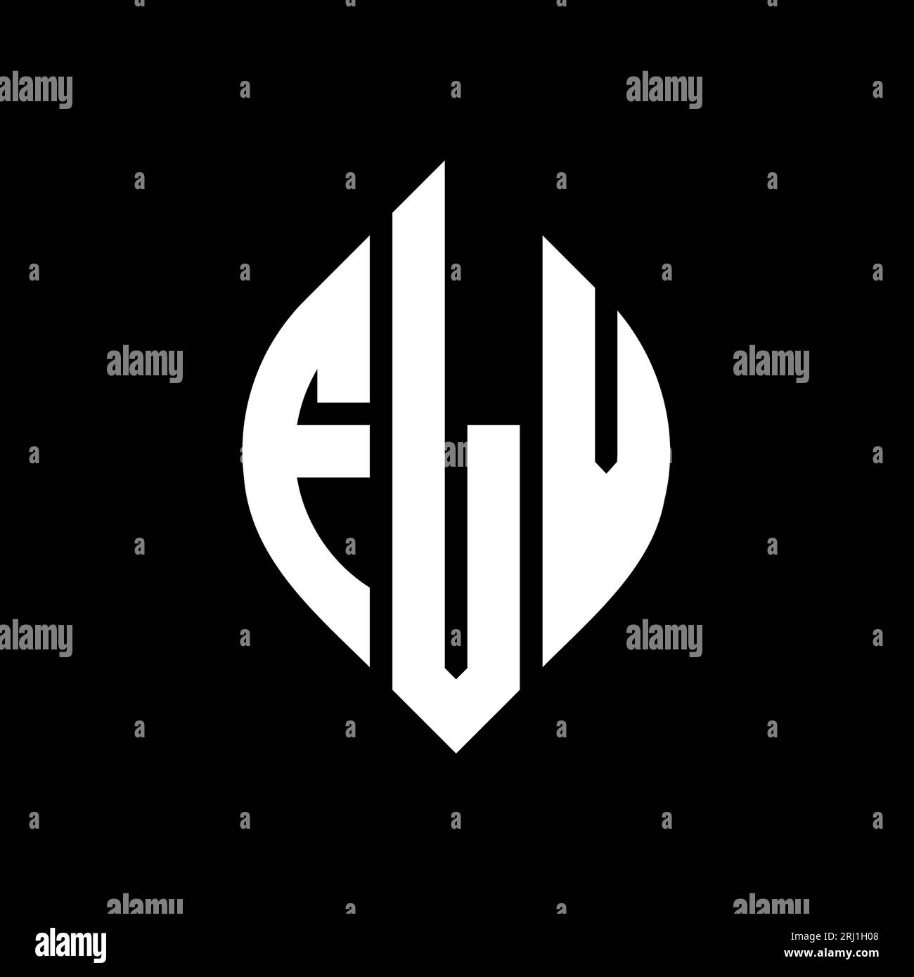FLV circle letter logo design with circle and ellipse shape. FLV ...