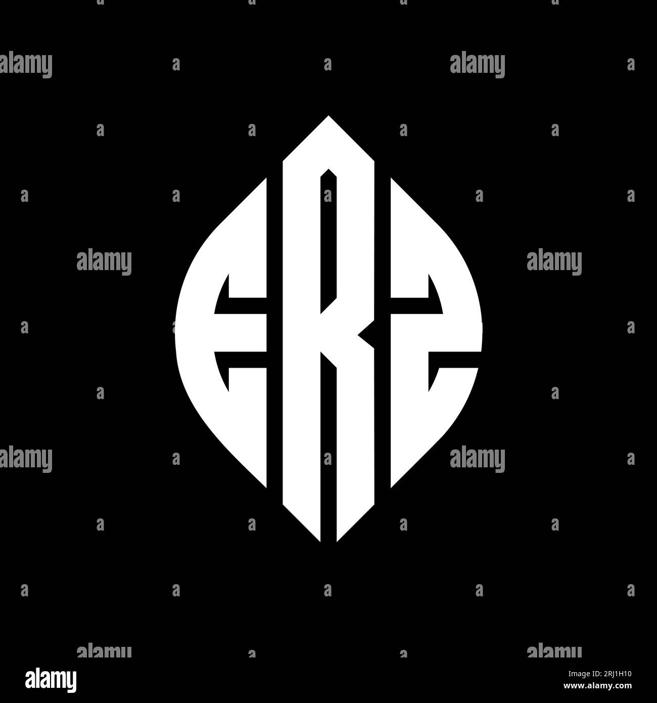 ERZ circle letter logo design with circle and ellipse shape. ERZ ...