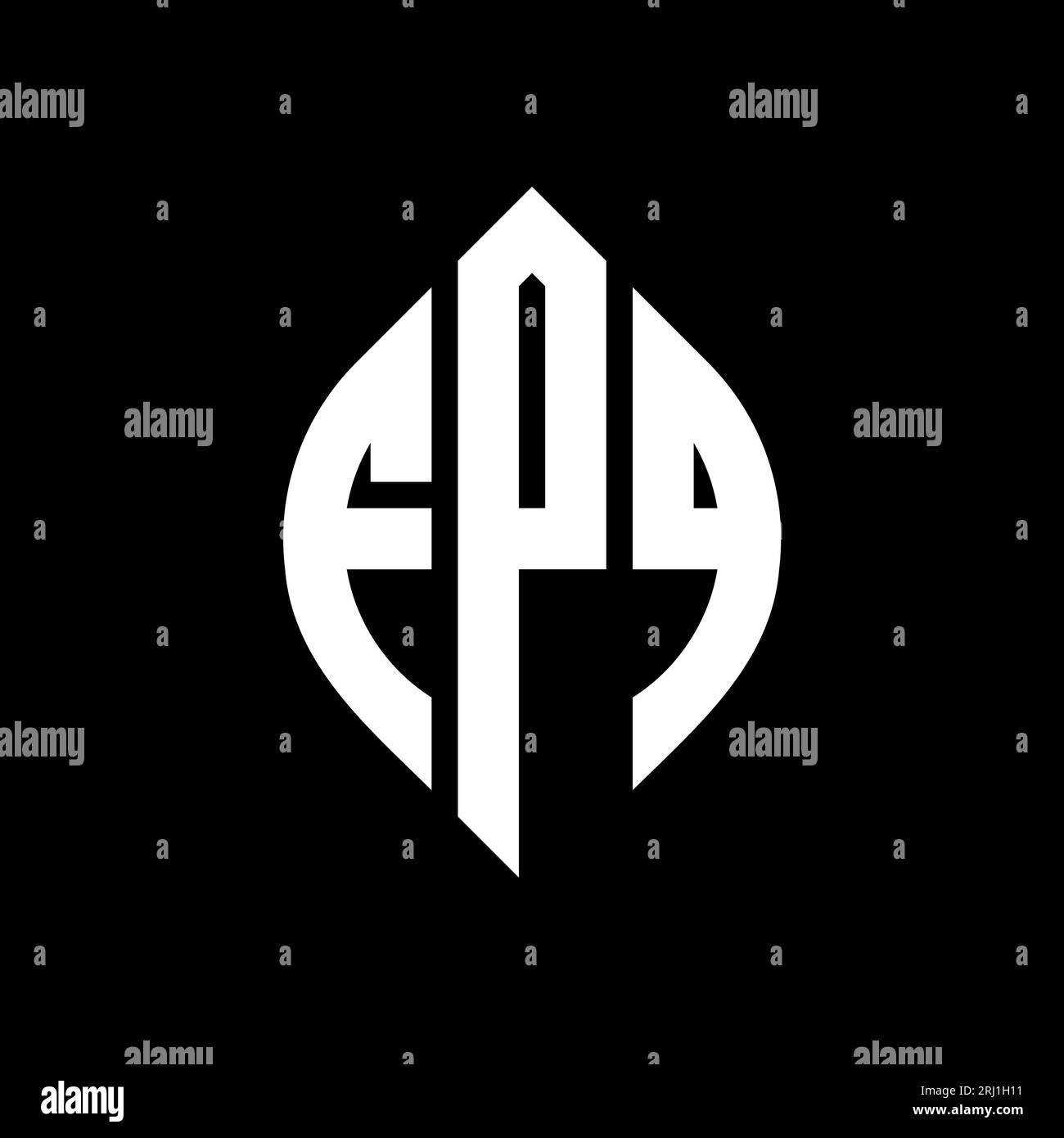 FPQ circle letter logo design with circle and ellipse shape. FPQ ...