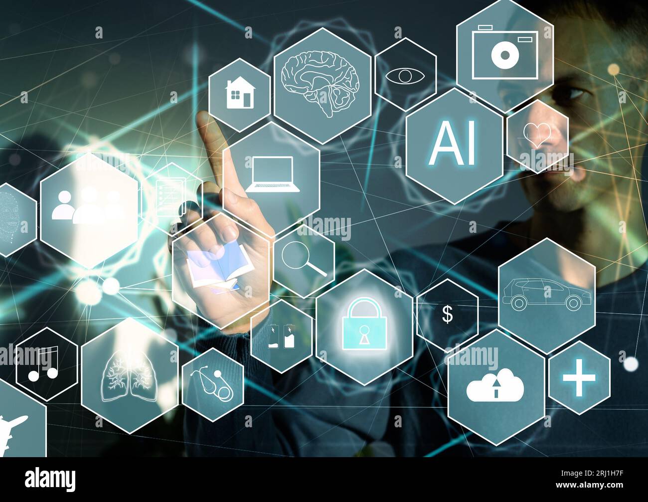 artificial intelligence and communication, ai technology Stock Photo ...
