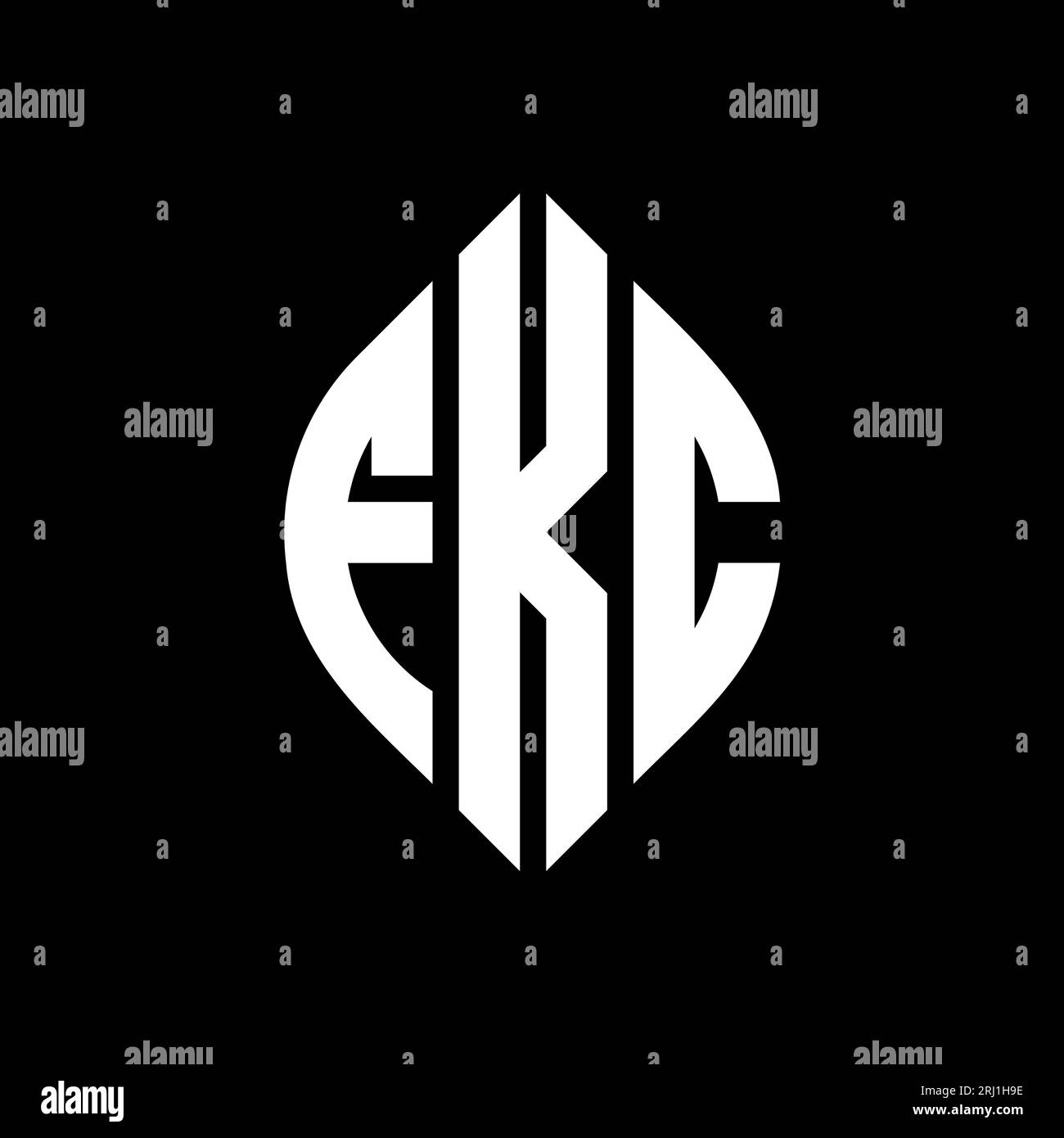 FKC circle letter logo design with circle and ellipse shape. FKC ...