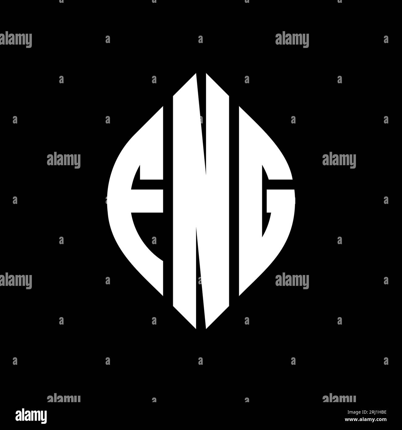 FNG circle letter logo design with circle and ellipse shape. FNG ...