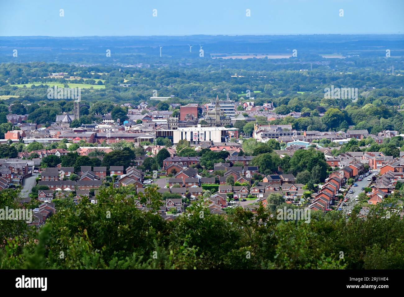 Around the UK - Chorley Town Centre viewed from Healy Nab Stock Photo ...