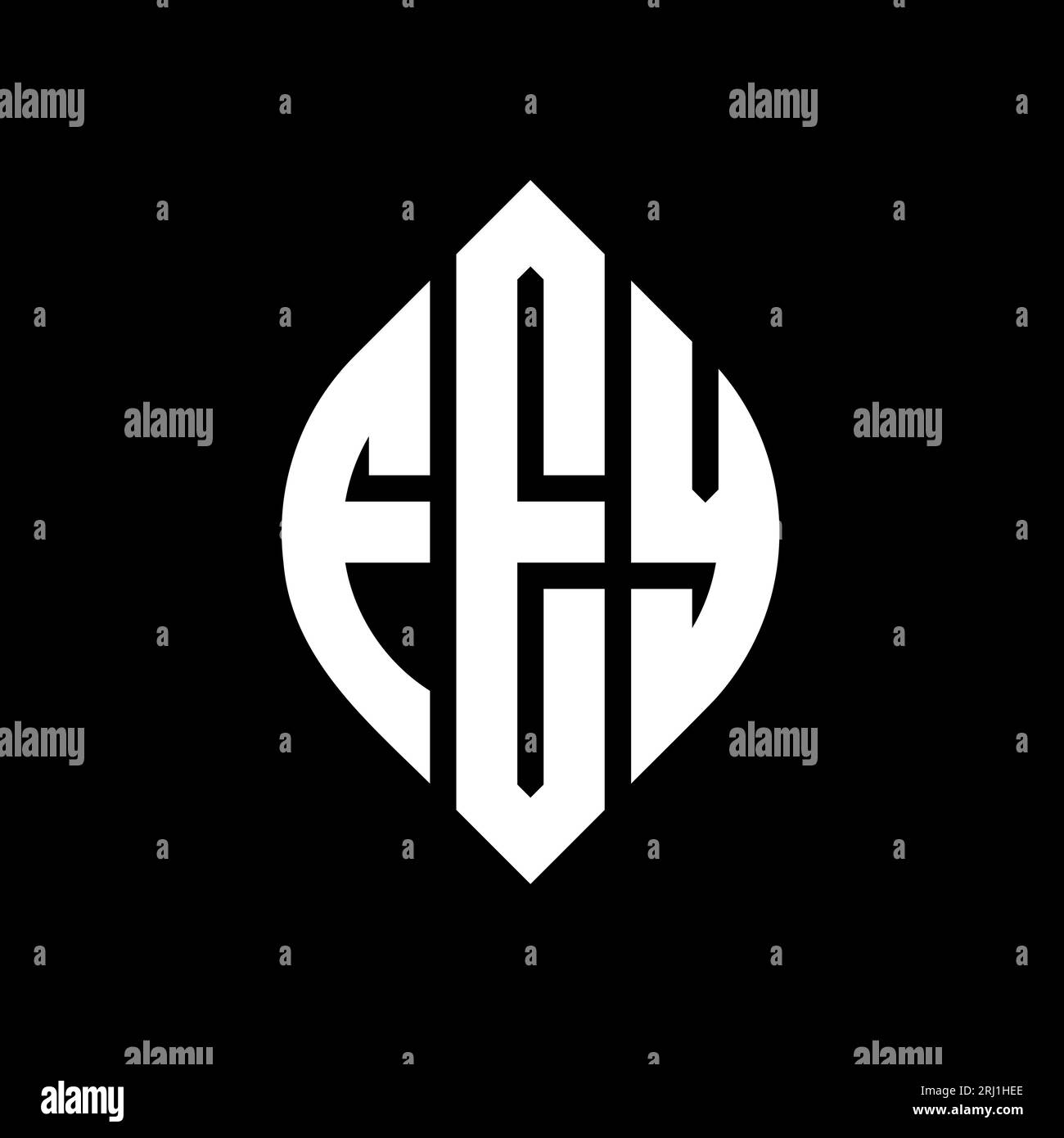 FEY circle letter logo design with circle and ellipse shape. FEY ...
