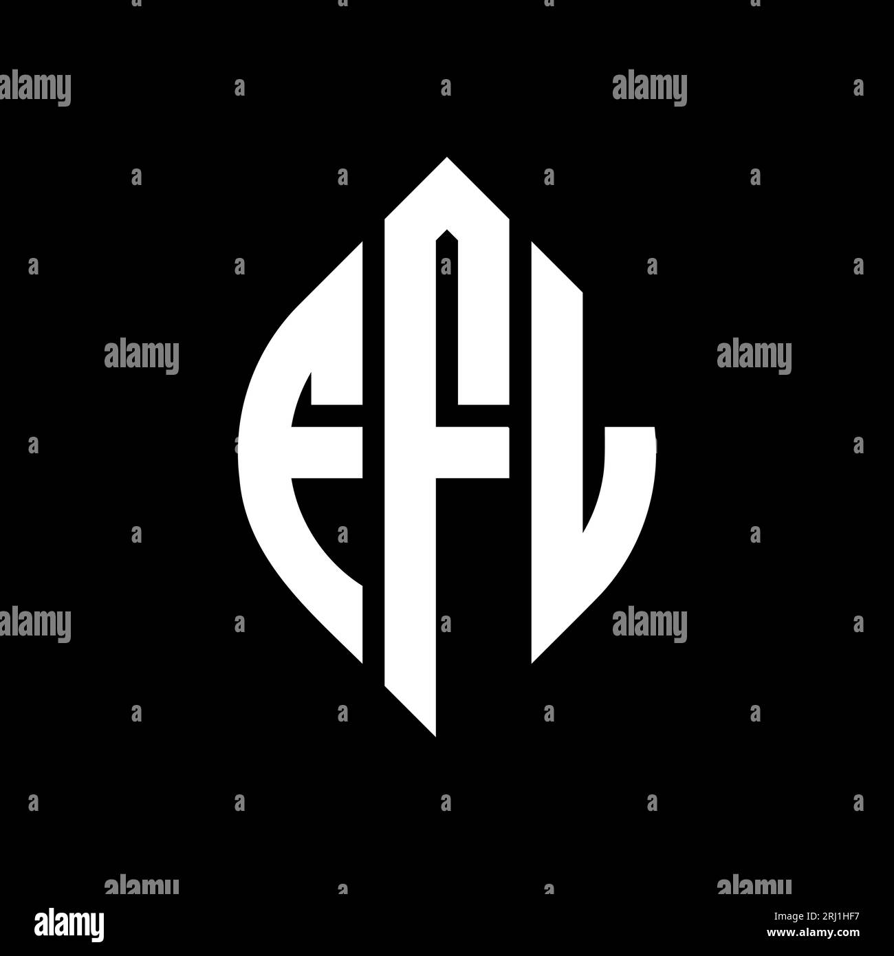 FFL circle letter logo design with circle and ellipse shape. FFL ...