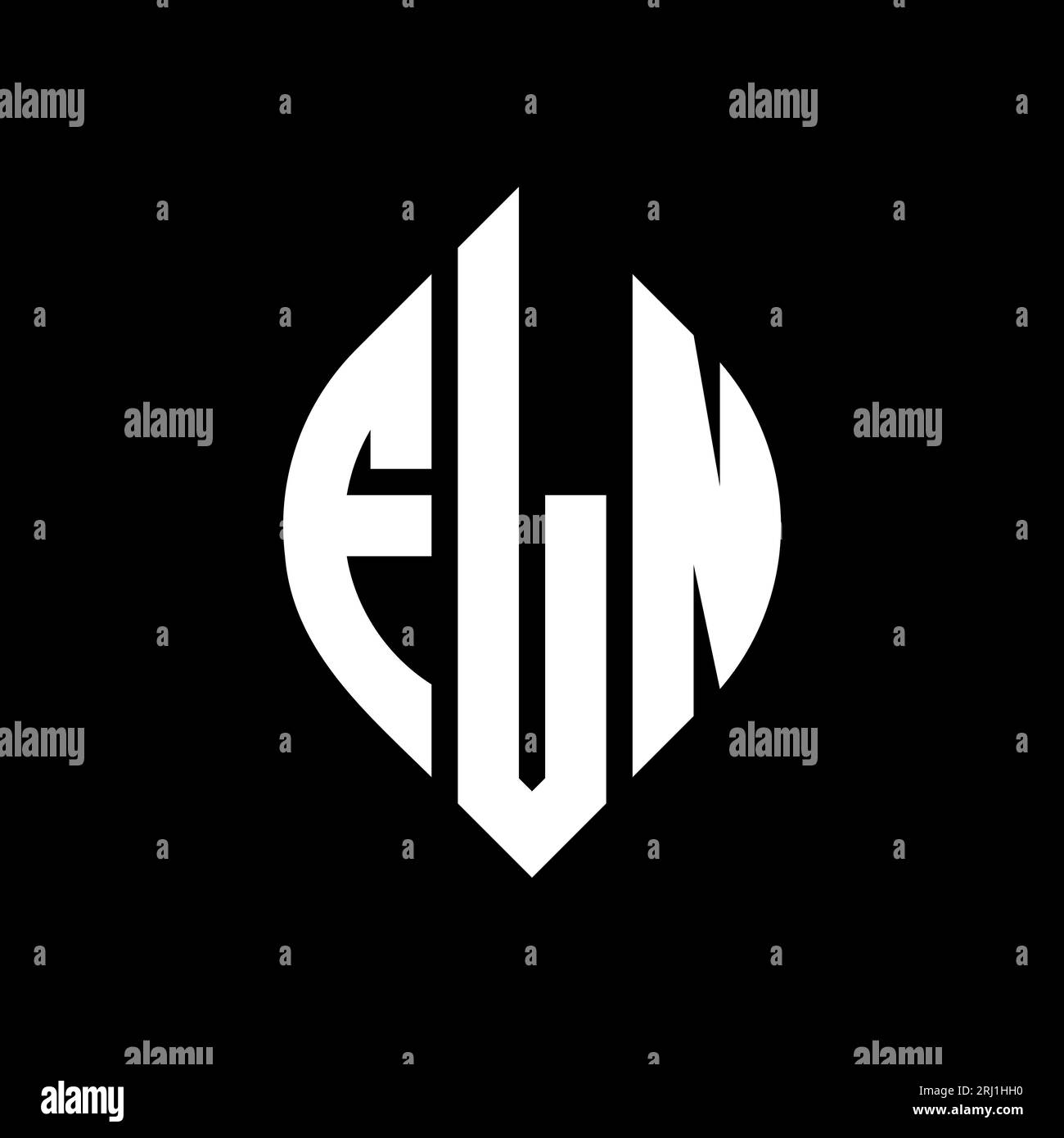 FLN circle letter logo design with circle and ellipse shape. FLN ...