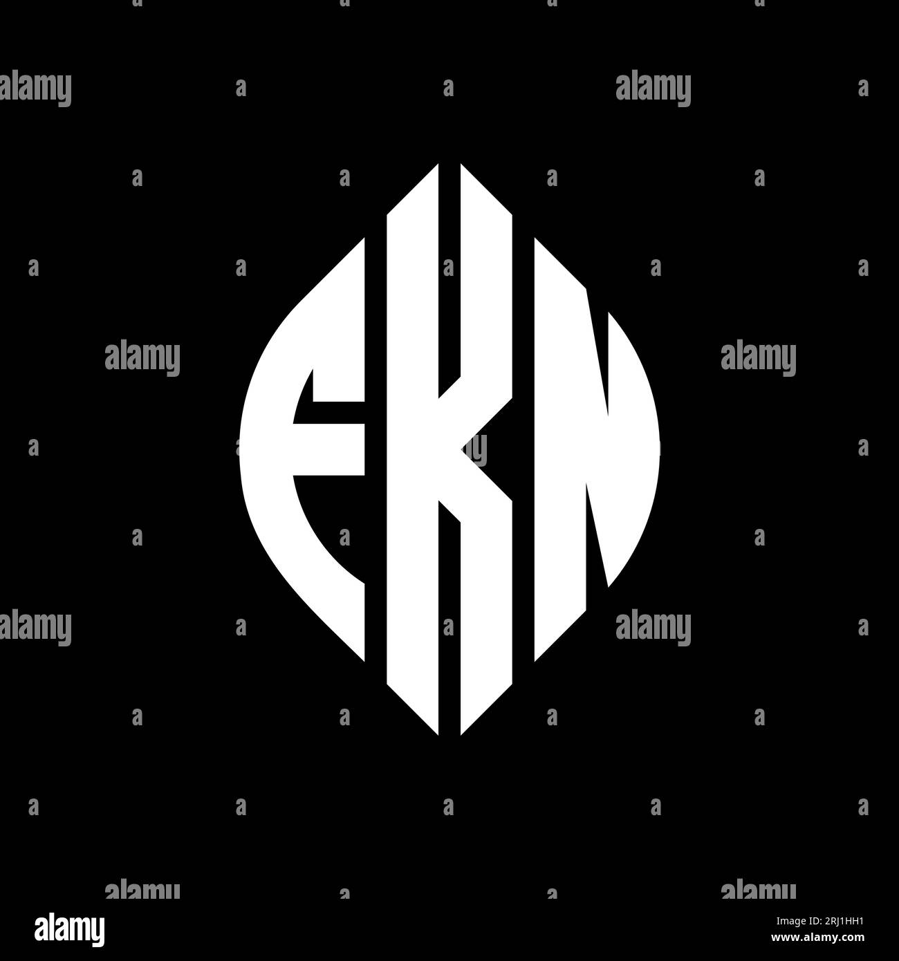 FKN circle letter logo design with circle and ellipse shape. FKN ...