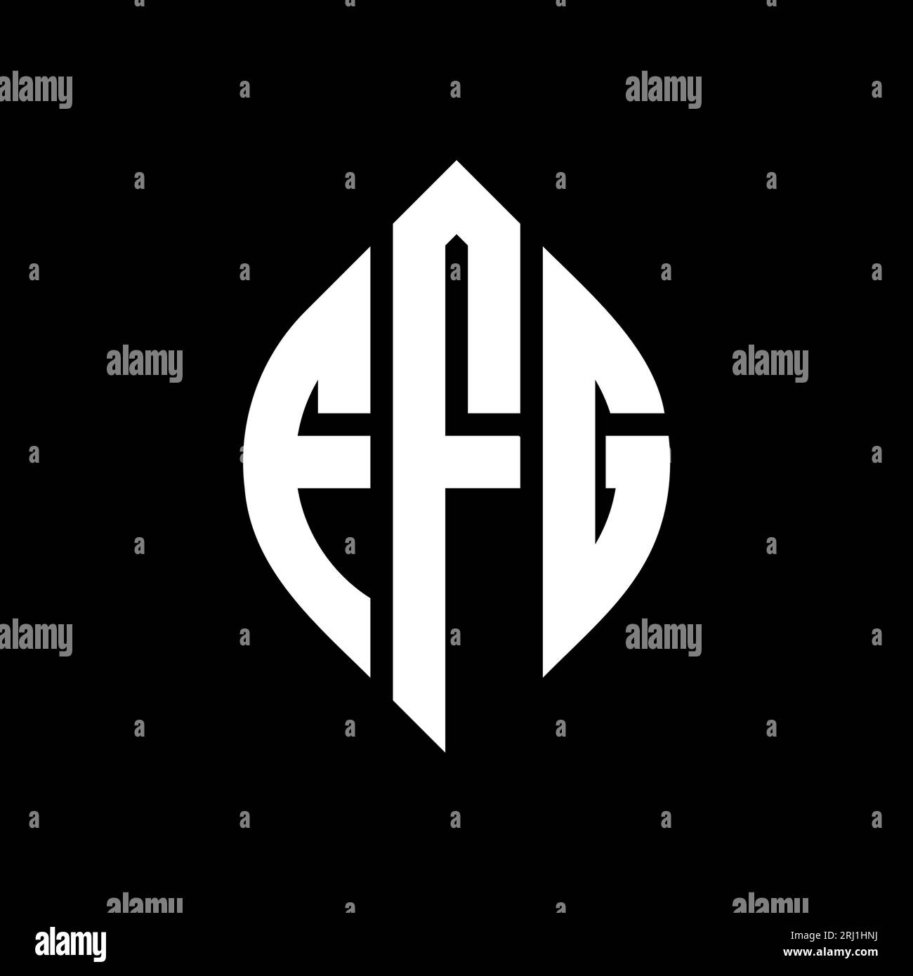FFG circle letter logo design with circle and ellipse shape. FFG ...