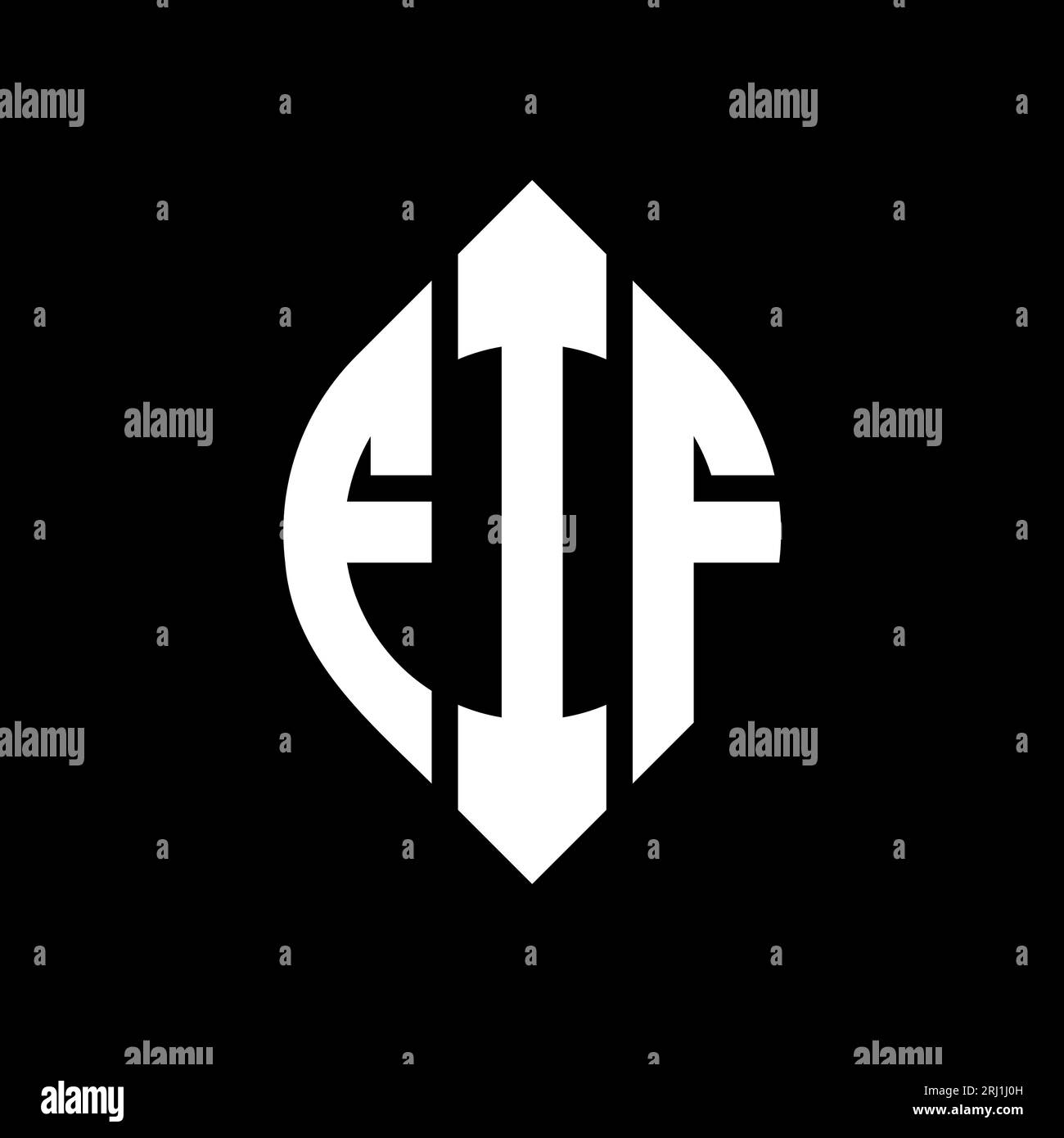 FIF circle letter logo design with circle and ellipse shape. FIF ...