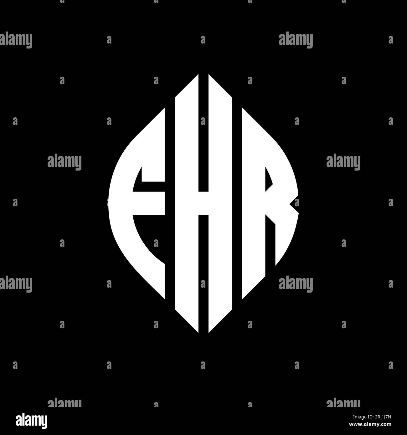 FHR circle letter logo design with circle and ellipse shape. FHR ...