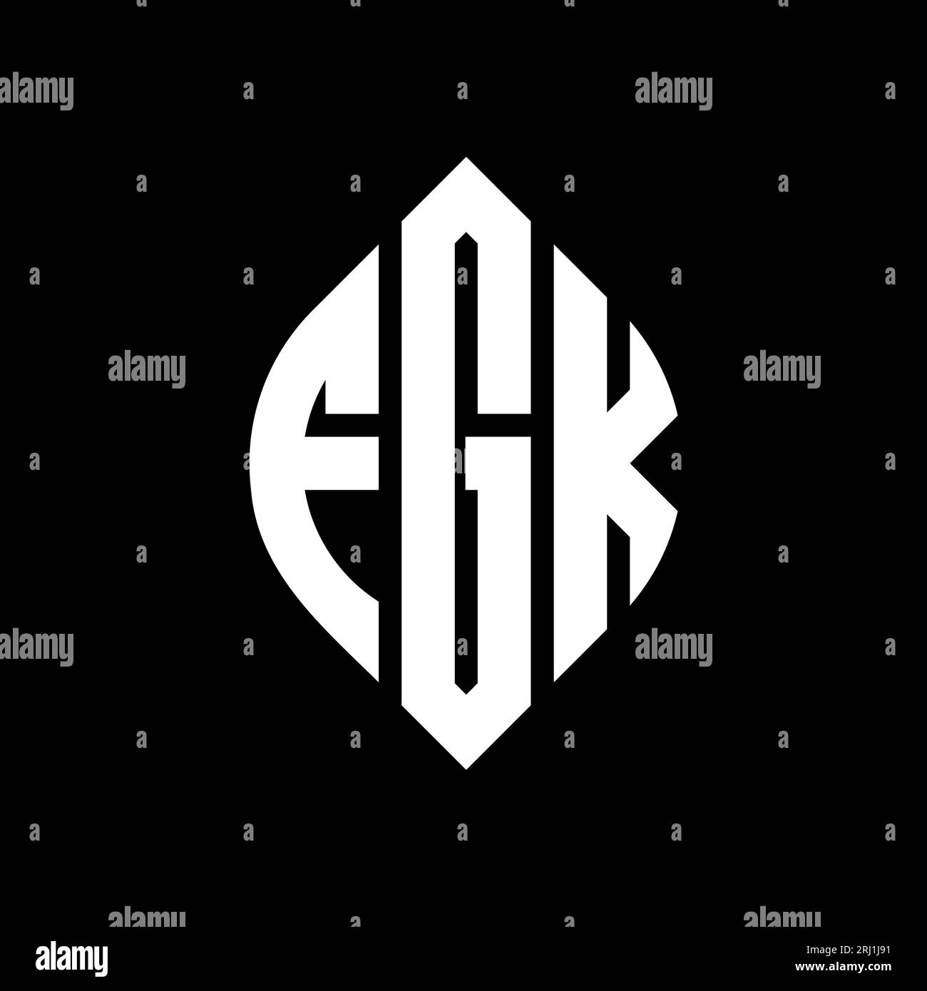FGK circle letter logo design with circle and ellipse shape. FGK ...
