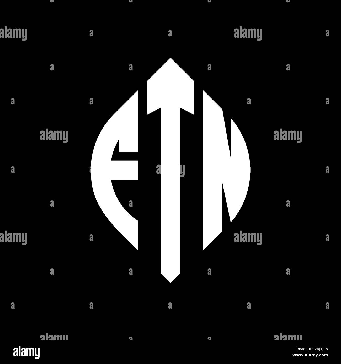 FTN circle letter logo design with circle and ellipse shape. FTN ...