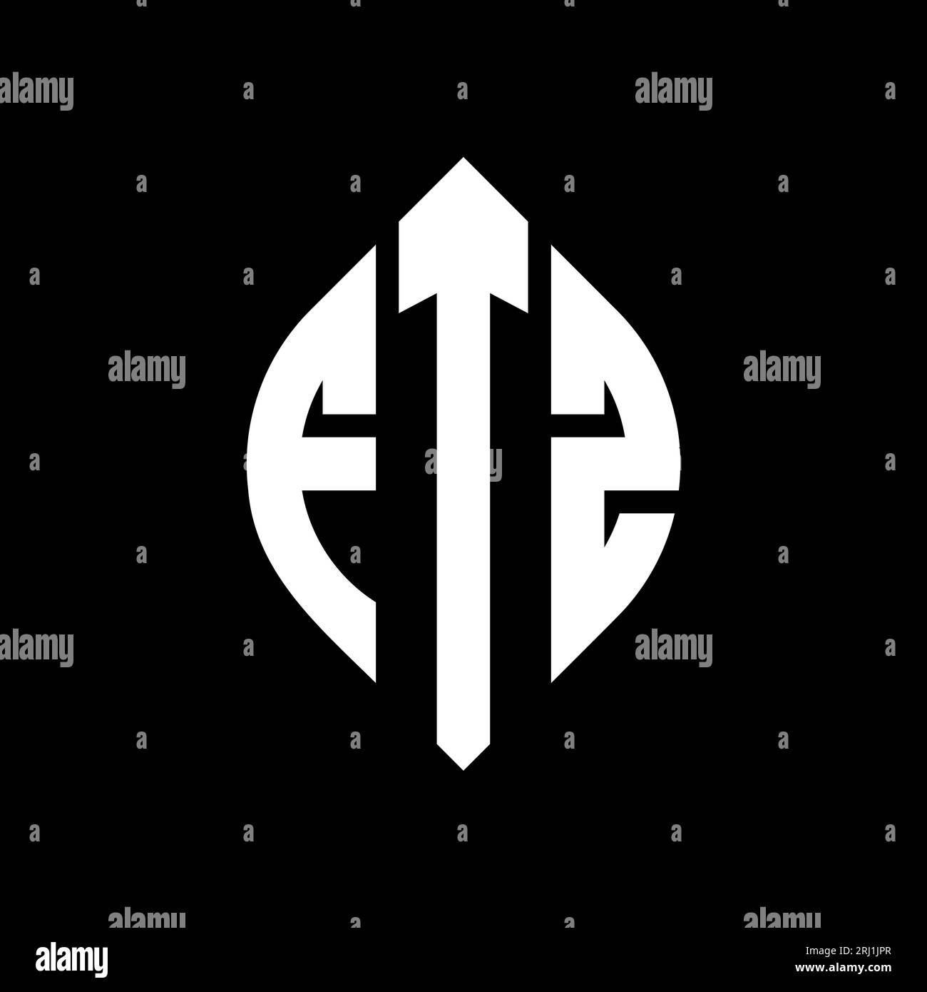 FTZ circle letter logo design with circle and ellipse shape. FTZ ...