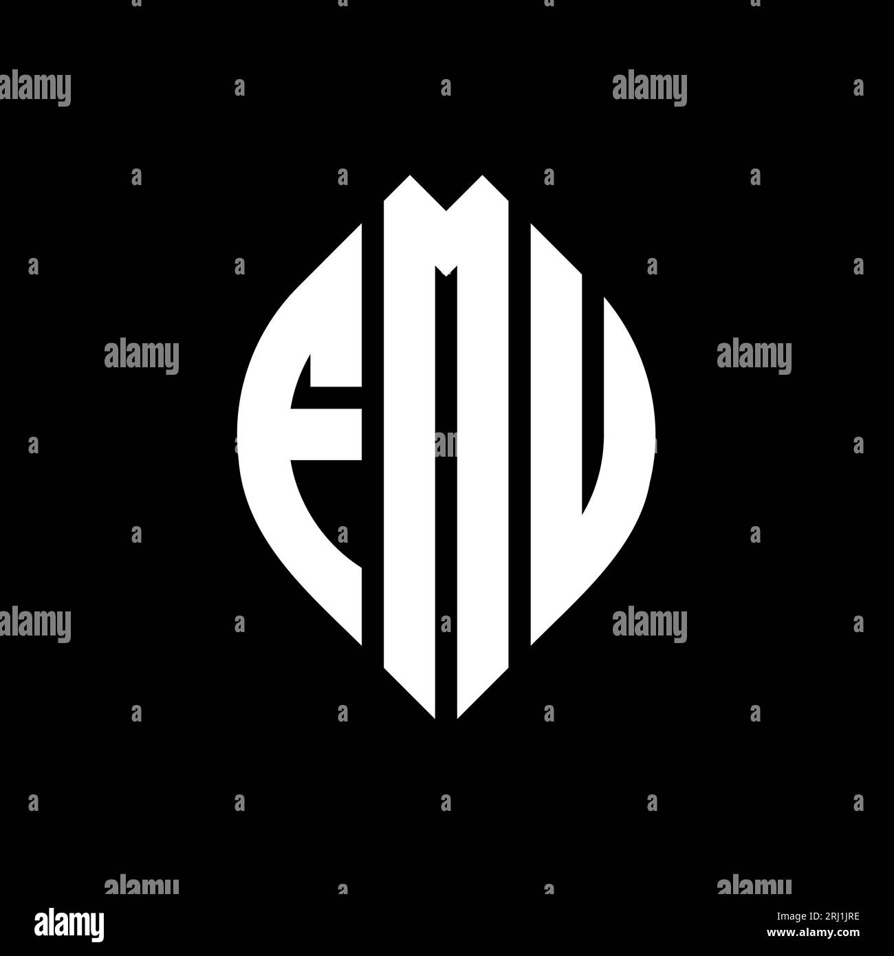 FMU circle letter logo design with circle and ellipse shape. FMU ...