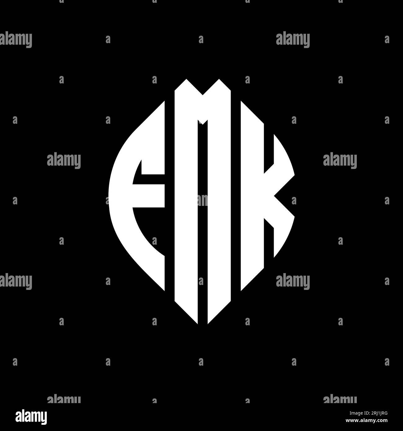 FMK circle letter logo design with circle and ellipse shape. FMK ...