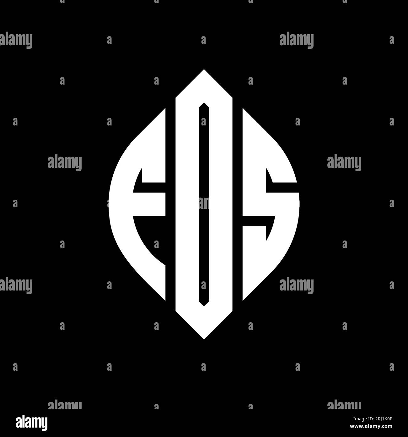 FOS circle letter logo design with circle and ellipse shape. FOS ...