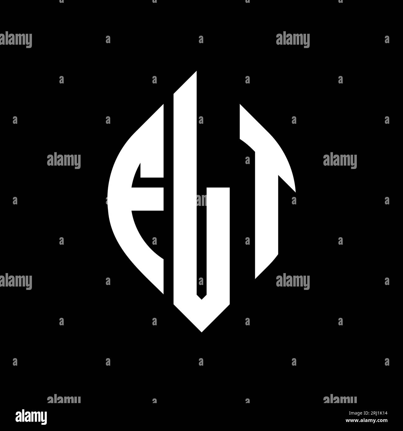 FLT circle letter logo design with circle and ellipse shape. FLT ...