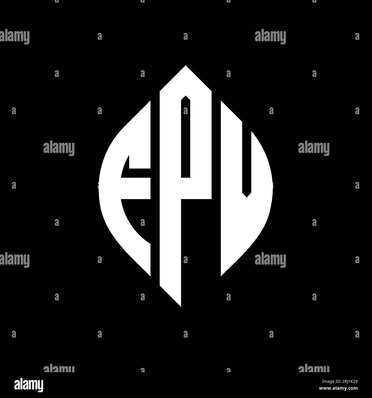 FPV circle letter logo design with circle and ellipse shape. FPV ...
