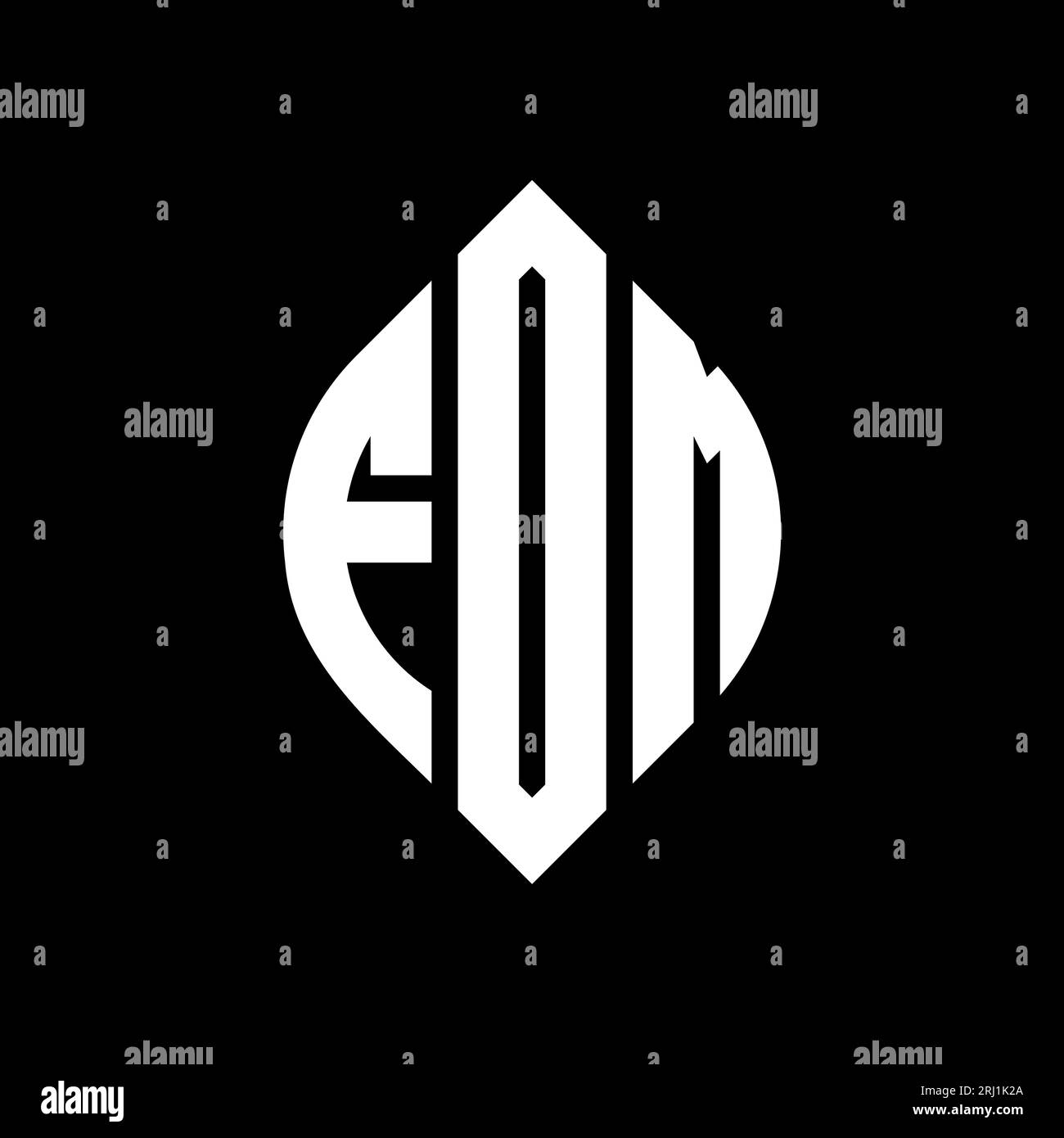 FDM circle letter logo design with circle and ellipse shape. FDM ellipse letters with ...