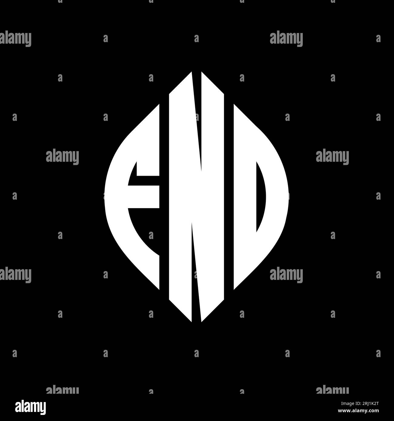 FND circle letter logo design with circle and ellipse shape. FND ...