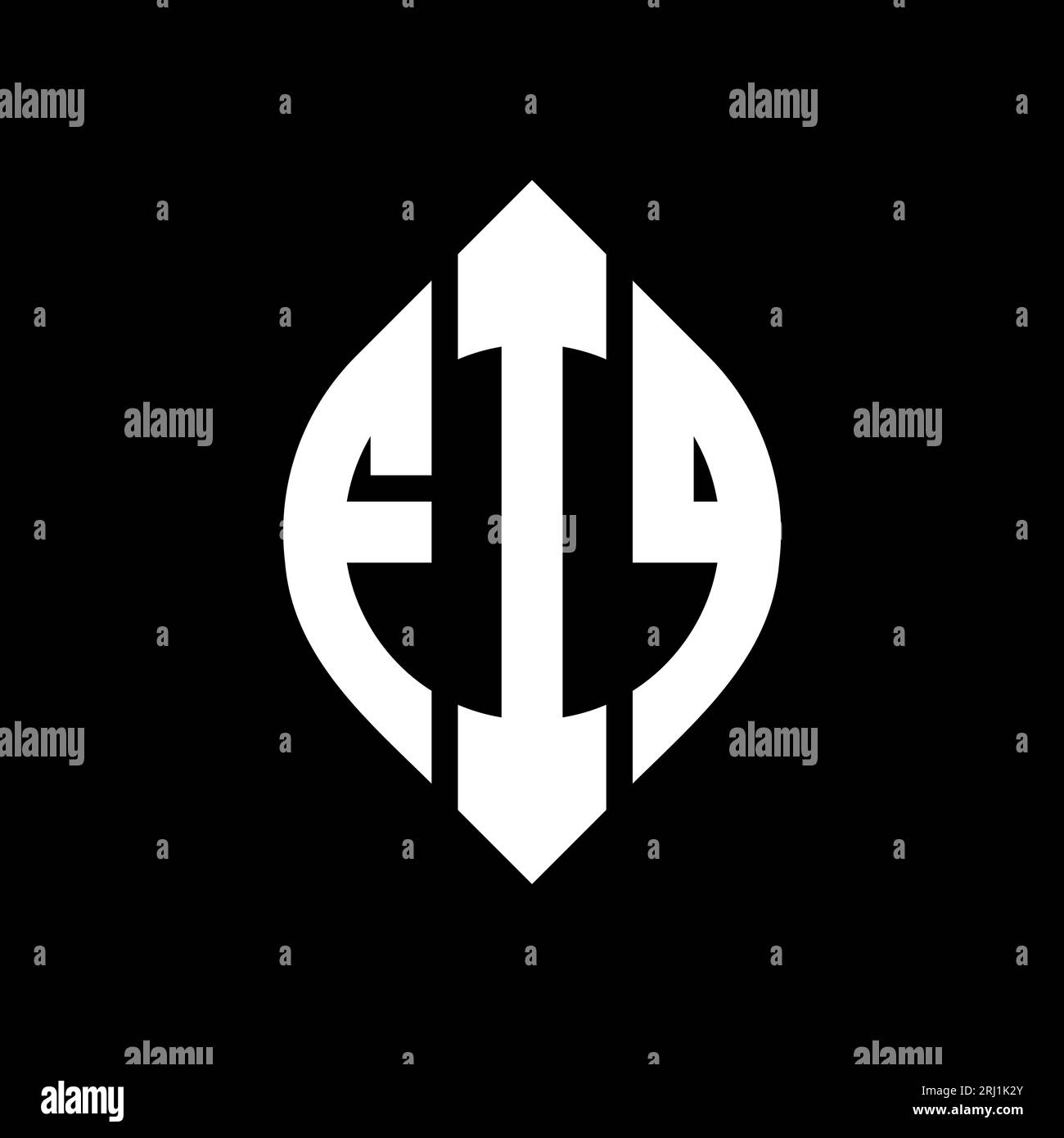 FIQ circle letter logo design with circle and ellipse shape. FIQ ...