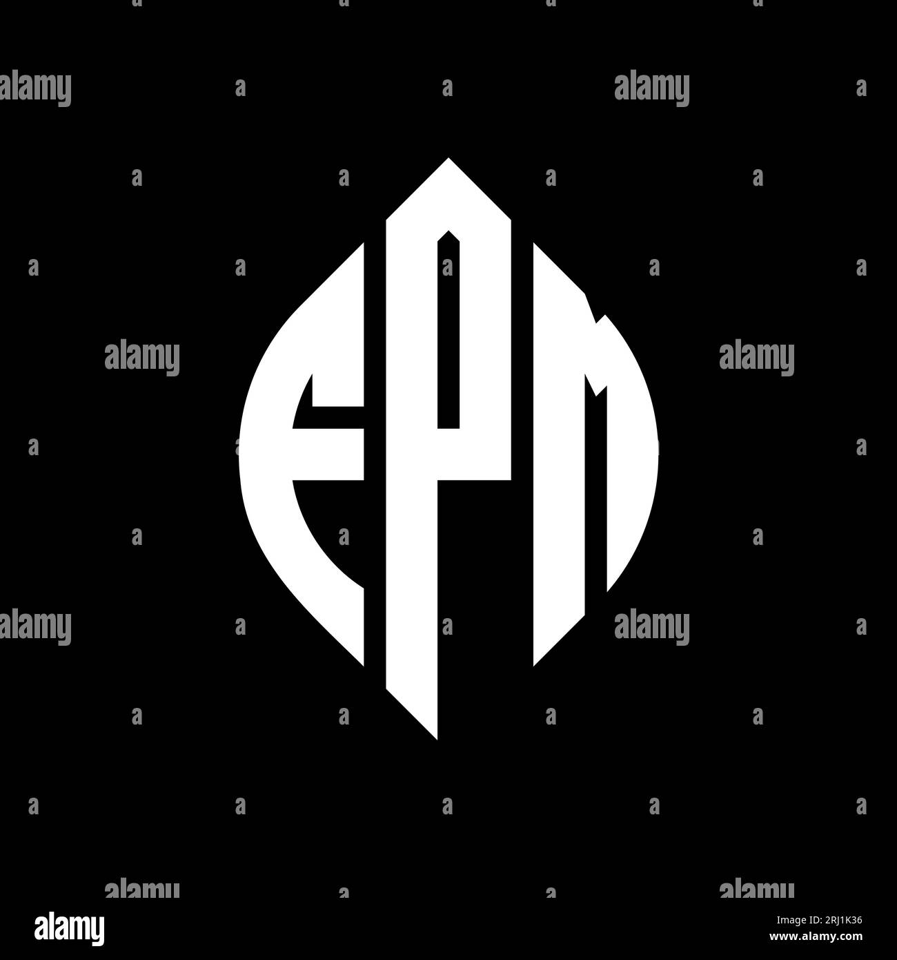 FPM circle letter logo design with circle and ellipse shape. FPM ...