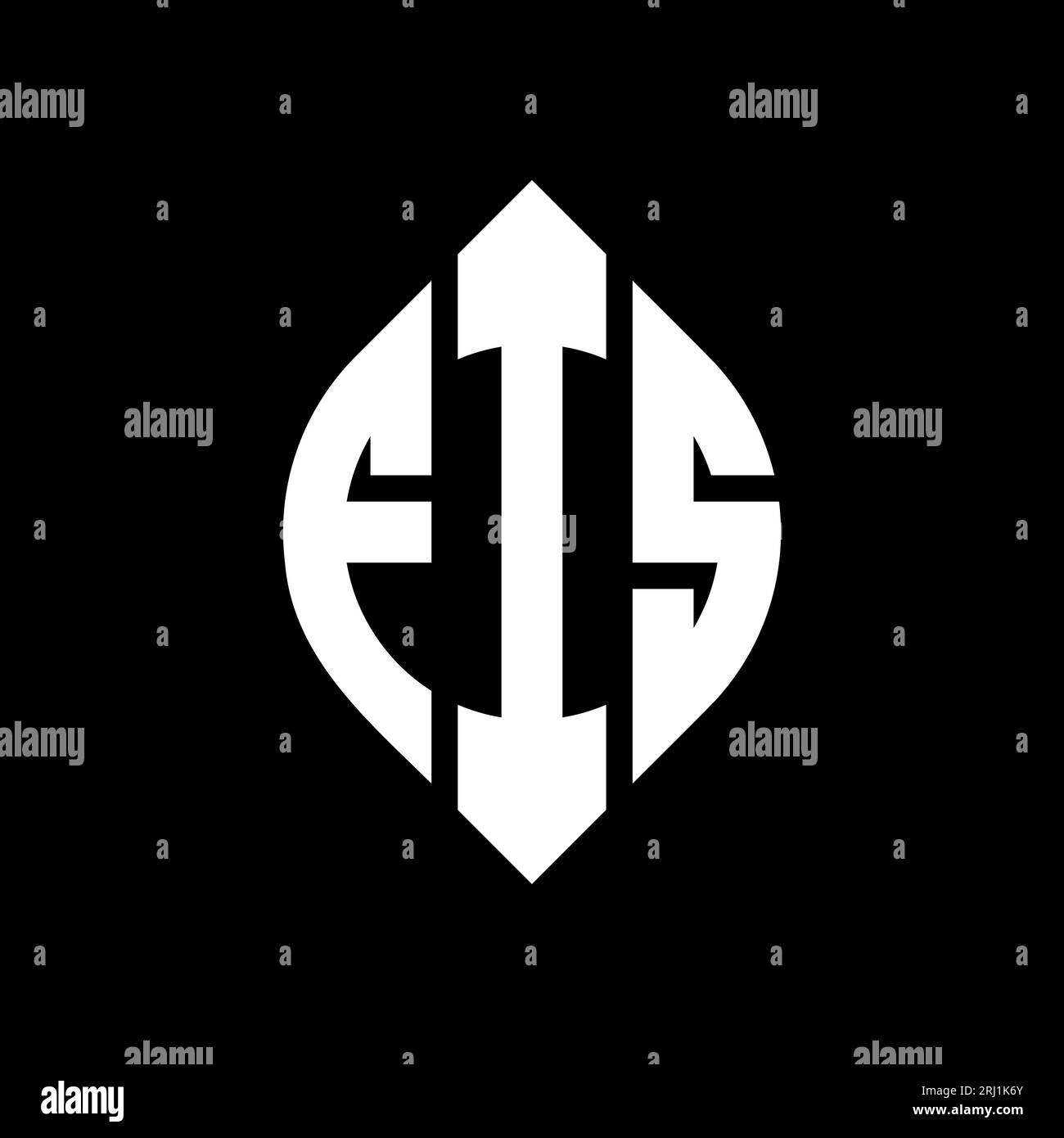 FIS circle letter logo design with circle and ellipse shape. FIS ellipse letters with ...