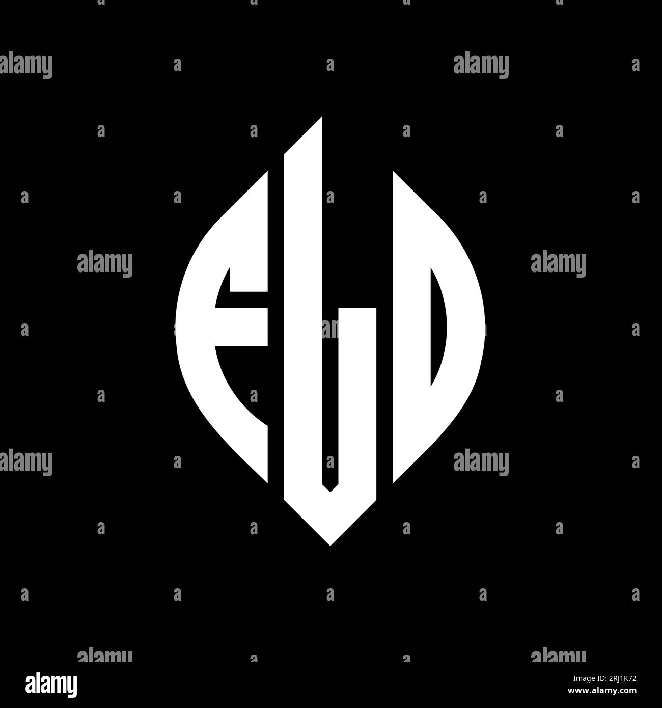 FLD circle letter logo design with circle and ellipse shape. FLD ...