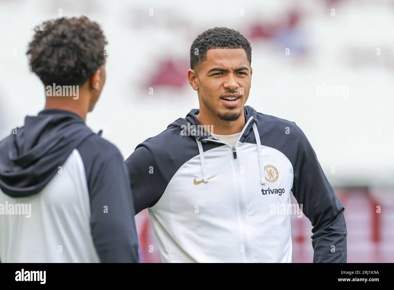 Levi Colwill #26 of Chelsea arrives ahead of the Premier League match ...