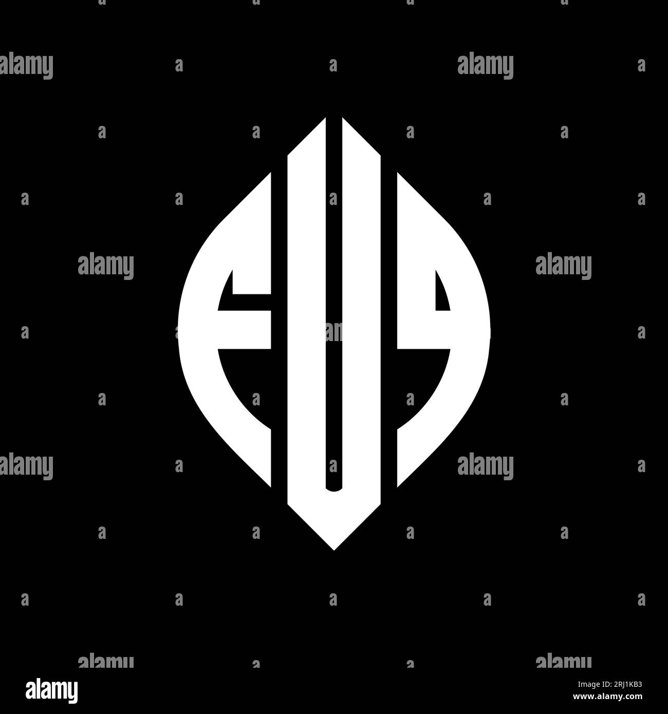 FUQ circle letter logo design with circle and ellipse shape. FUQ ...
