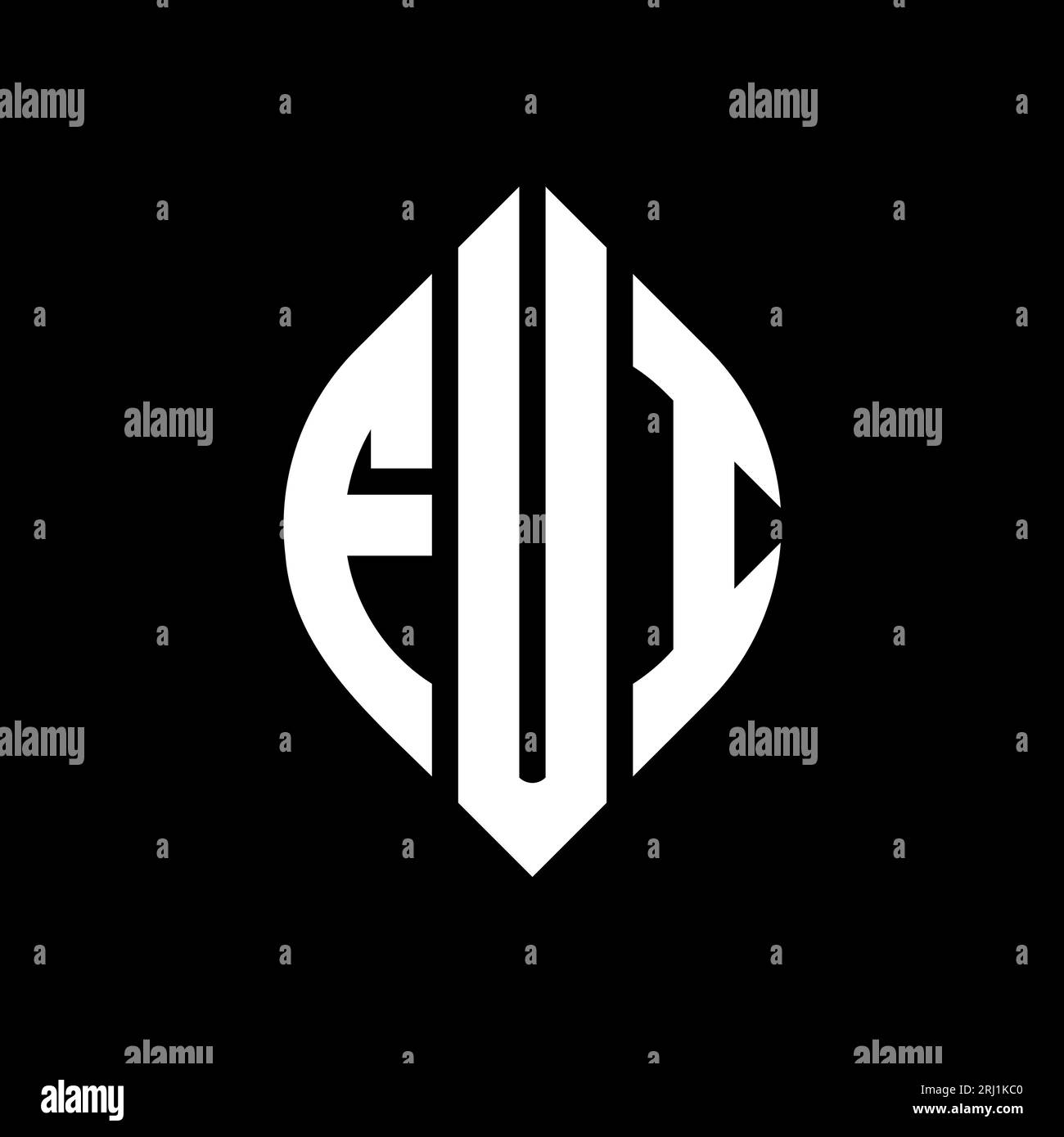 FUI circle letter logo design with circle and ellipse shape. FUI ...