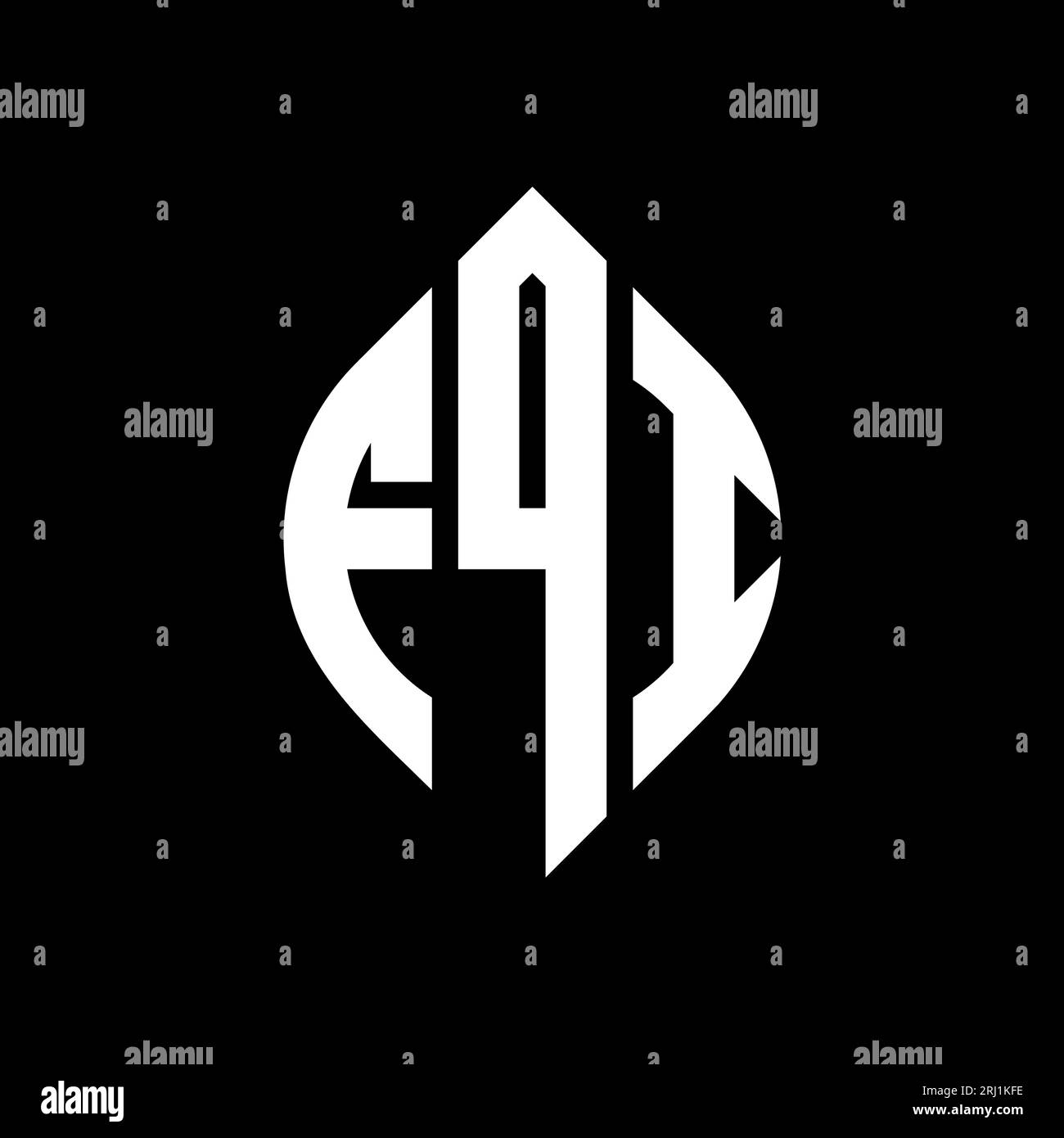 FQI circle letter logo design with circle and ellipse shape. FQI ...