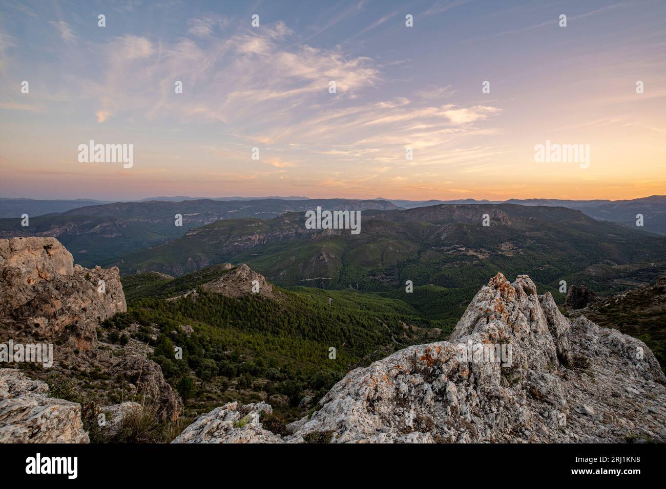 View from the viewpoint of Mount Ardal in Yeste, Albacete, with ...