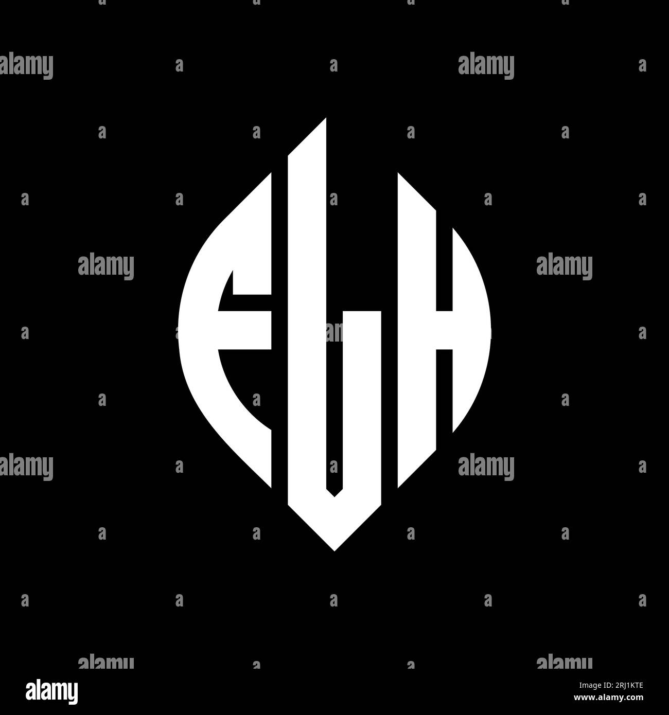 FLH circle letter logo design with circle and ellipse shape. FLH ...