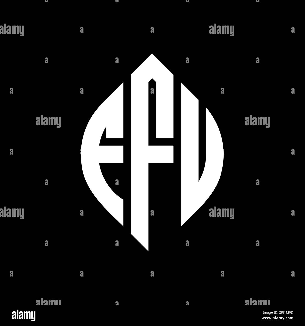 FFU circle letter logo design with circle and ellipse shape. FFU ellipse letters with ...