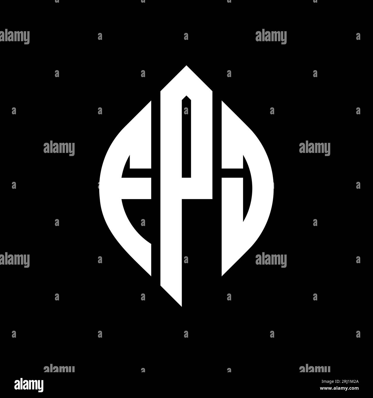 FPJ circle letter logo design with circle and ellipse shape. FPJ ...