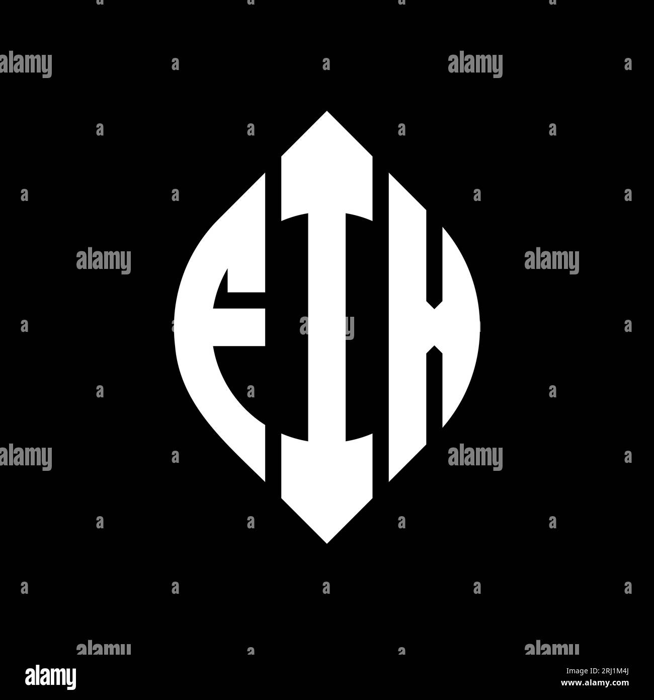 FIX circle letter logo design with circle and ellipse shape. FIX ...