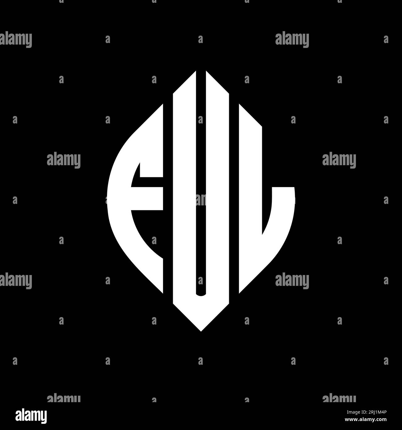 FUL circle letter logo design with circle and ellipse shape. FUL ...