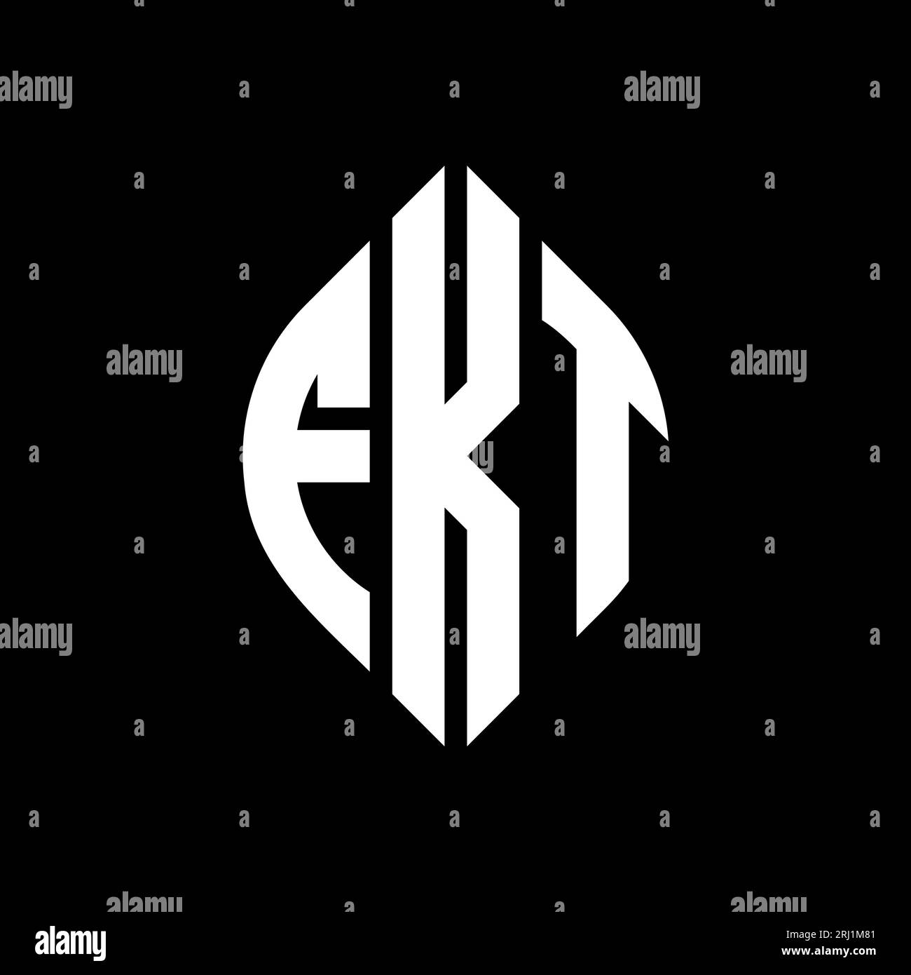FKT circle letter logo design with circle and ellipse shape. FKT ...