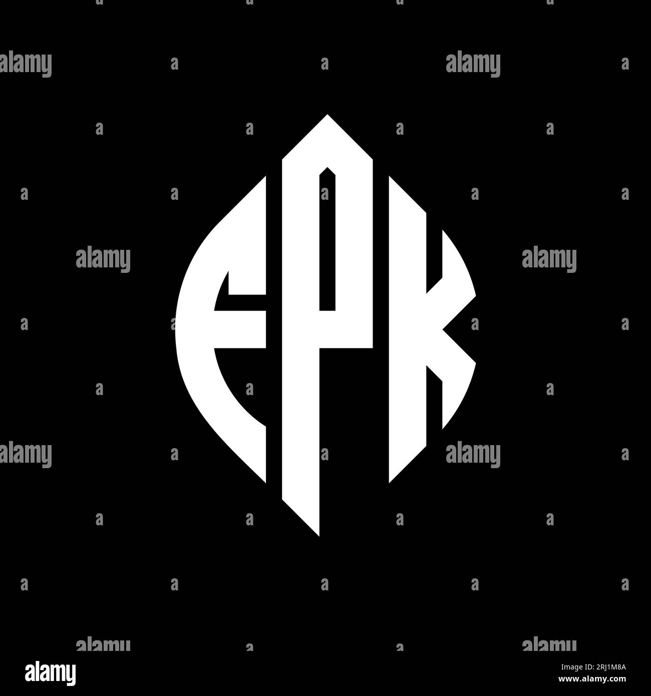 FPK circle letter logo design with circle and ellipse shape. FPK ...